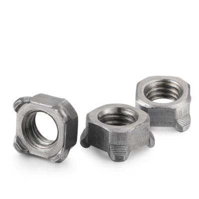 China DIN928 Stainless Steel Square Hex Spot Weld Nut M3 M6 M8 M10 Metric Grade 4.8 for sale