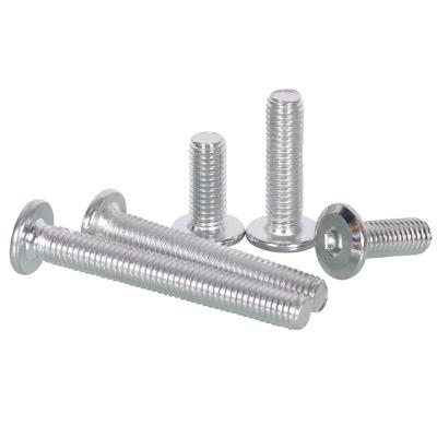 China Carbon Steel Zinc Plated DIN7420 Flat Round Head Hexagon Socket Screw M6x20 for sale