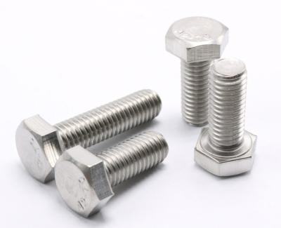 China Stainless Steel Bolts Nuts DIN933 M4 M30 Grade SUS304 Plain Zinc for sale