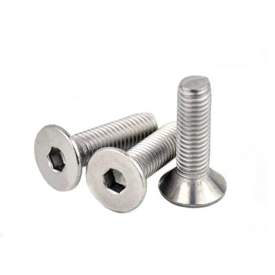 China Custom White Zinc Plated Hexagon Socket Countersunk Head Screw DIN7991 for Industrial for sale