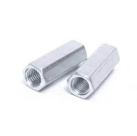 China White Zinc Plated Hexagon Head Coupling Nut Thickened Steel M10 20mm for sale