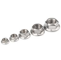 China 304 M8 Hex Lock Din6923 Self Locking Hexagon Flange Nut with Plain Surface Treatment for sale