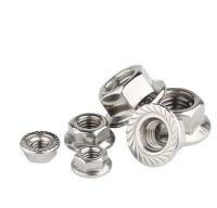 China 304 M8 Hex Lock Din6923 Self Locking Hexagon Flange Nut with Plain Surface Treatment for sale