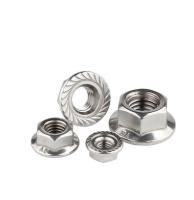 China 304 M8 Hex Lock Din6923 Self Locking Hexagon Flange Nut with Plain Surface Treatment for sale