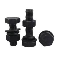 China DIN933 DIN931 Plain Finish Hex Head Bolts Nuts Washers M10 to M50 for sale