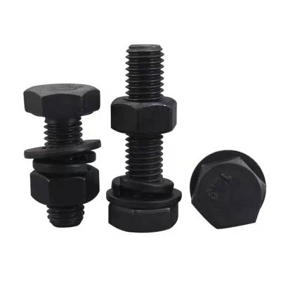 China DIN933 DIN931 Plain Finish Hex Head Bolts Nuts Washers M10 to M50 for sale