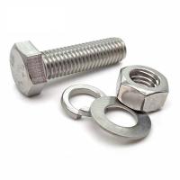 China DIN933 DIN931 Plain Finish Hex Head Bolts Nuts Washers M10 to M50 for sale