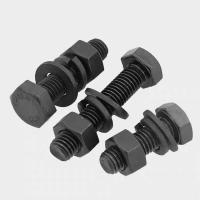 China DIN933 DIN931 Plain Finish Hex Head Bolts Nuts Washers M10 to M50 for sale
