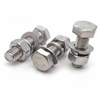 China DIN933 DIN931 Plain Finish Hex Head Bolts Nuts Washers M10 to M50 for sale
