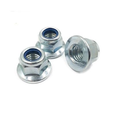 China M2-M100 Hex Flange Nylock Nut Grade 4.8-12.9 Steel Zinc HDG Black Plain Finish for sale