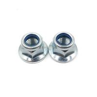 China M2-M100 Hex Flange Nylock Nut Grade 4.8-12.9 Steel Zinc HDG Black Plain Finish for sale