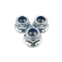 China M2-M100 Hex Flange Nylock Nut Grade 4.8-12.9 Steel Zinc HDG Black Plain Finish for sale