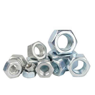 China Carbon Steel DIN Standard Galvanized Hex Nut M6 M8 M10 Zinc Plated Blue White for sale