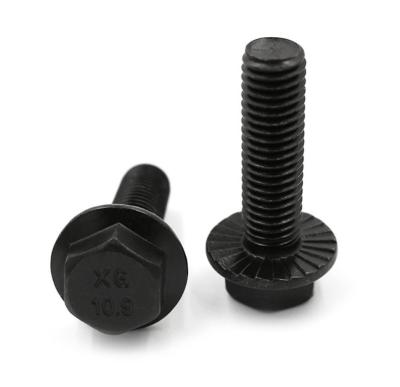 China DIN6921 Hex Flange Bolts M6-M36 ISO9001 Certified Black Oxide Galvanized for sale