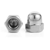 China DIN1587 Hex Domed Cap Nuts Nickel Galvanized White Blue Zinc Plated M6-M20 for sale