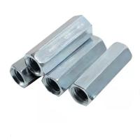 China DIN Standard Plain Zinc Galvanized Hexagon Long Nut M5-120 for Connector Nut Connection for sale