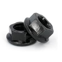 China DIN6923 Polished Finish Flange Nut with Gasket Serrated Anti Slip White Zinc 8mm for sale