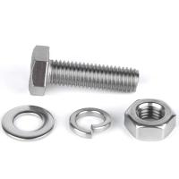 China Plain Finish Stainless Steel Hex Head Bolts Nuts Washers with Customizable Options for sale