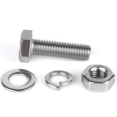 China Plain Finish Stainless Steel Hex Head Bolts Nuts Washers with Customizable Options for sale