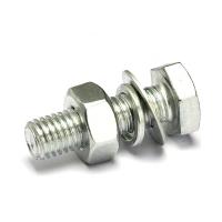 China Plain Finish Stainless Steel Hex Head Bolts Nuts Washers with Customizable Options for sale