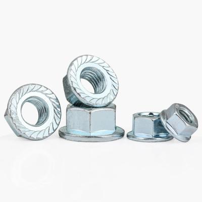 China 304 Stainless Steel Hexagon Spline Flange Nut DIN6923 Nylon Lock M6 M8 M10 for sale
