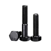 China Grade 10.9 M8x50 Hex Bolt and Nut Set Black Finish Din933 Galvanized Steel for sale