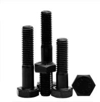 China Grade 10.9 M8x50 Hex Bolt and Nut Set Black Finish Din933 Galvanized Steel for sale