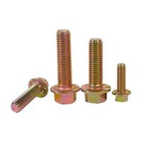 China 12.9 Grade Yellow Zinc Coated DIN6921 Hex Head Flange Bolt M10 M12 M6 for Building for sale