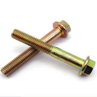 China 12.9 Grade Yellow Zinc Coated DIN6921 Hex Head Flange Bolt M10 M12 M6 for Building for sale