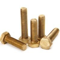 China Plain Finish Brass DIN933 DIN931 Hexagon Hex Head Bolts for Construction for sale
