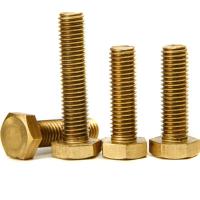 China Plain Finish Brass DIN933 DIN931 Hexagon Hex Head Bolts for Construction for sale