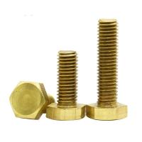 China Plain Finish Brass DIN933 DIN931 Hexagon Hex Head Bolts for Construction for sale