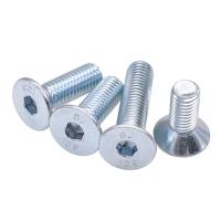 China DIN7991 CSK Flat Head Hex Socket Bolt Screw M6x20 White Blue Zinc Plated for sale
