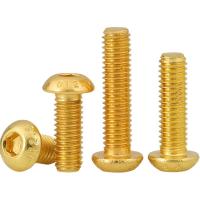 China M5-M100 Copper Brass ISO7380 Hex Socket Button Head Security Cap Screw Bolt for Industrial for sale