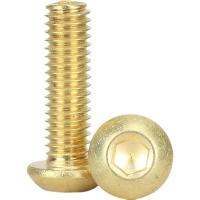 China M5-M100 Copper Brass ISO7380 Hex Socket Button Head Security Cap Screw Bolt for Industrial for sale