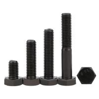 China DIN933 Carbon Steel Hexagon Bolt M8x30 High Strength Blackened Hex Head for sale