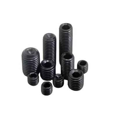 China Grade 12.9 Concave End Hexagonal Set Screw DIN914 Headless Machine Screw Precision Nonstandard Parts for sale