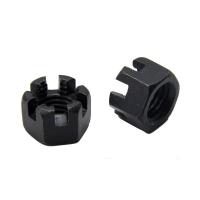 China Precision Nonstandard Parts OEM Service Fine Toothed Slotted Nut Black Finish M6-M30 for sale