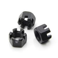 China Precision Nonstandard Parts OEM Service Fine Toothed Slotted Nut Black Finish M6-M30 for sale