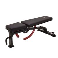 China Sit Up Bench Exercise Equipment with Metal Frame and Red Adjustable Backrest for sale
