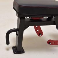 China Sit Up Bench Exercise Equipment with Metal Frame and Red Adjustable Backrest for sale