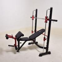 China Men's Red Fitness Gym Equipment Squat Rack Weight Lifting Exercise Bench for sale