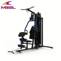China Silver Grey Fitness Equipment 4 Stations Home Gym Set for Home for sale