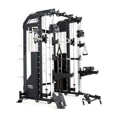 China Full Smith Machine Powertec Gym All In One Exercise Equipment With Weight Stack Black Multi Function Station for sale