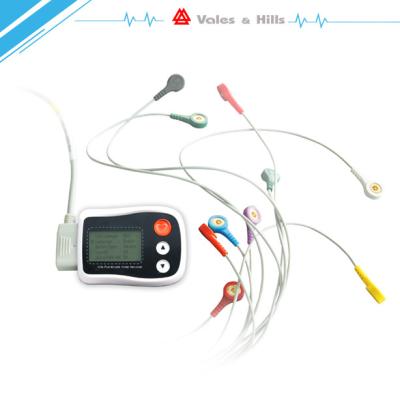 China Portable Holter ECG black Recorder With LCD , Holter Heart Monitor FDA Approved for sale