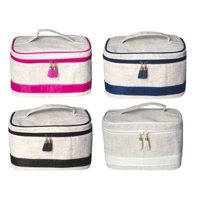 China Linen train case for sale
