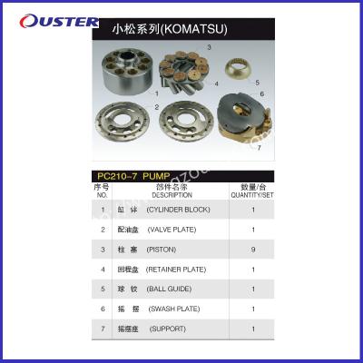 China Komatsu PC210-7 Hydraulic Pump Parts Aftermarket Kit 6 Month Warranty for sale