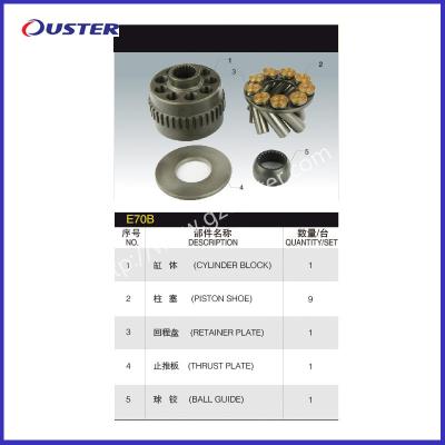 China Komatsu E70B Hydraulic Pump Parts Repair Kit Piston Cylinder Valve Plate 6 Month Warranty for sale