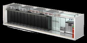 China Prefabricated Container Data Center with In Row Precision Air Conditioner, 1100kg Static Payload, and Cold Rolled Steel Construction for sale