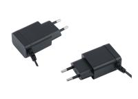 China Over Voltage Protection Black AC/DC Compact Power Adapter 1A Output Power Cord 1.5m ABS for sale